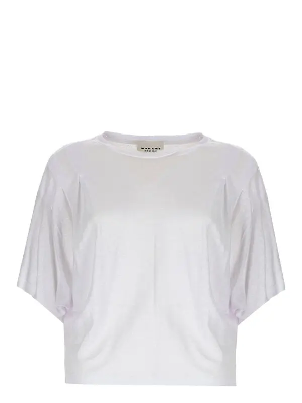 MARANT ETOILE Linen V-neck T-shirt - White
