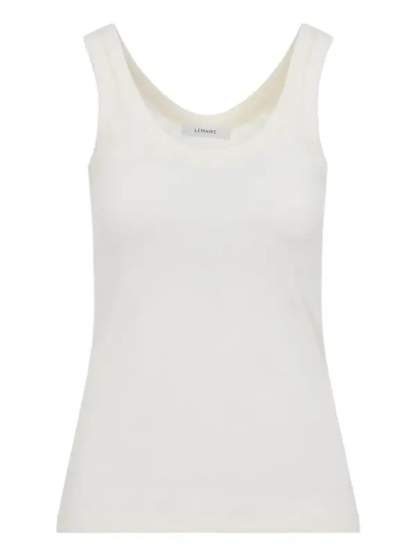 LEMAIRE Ribbed Cotton Tank Top - Nude & Neutrals