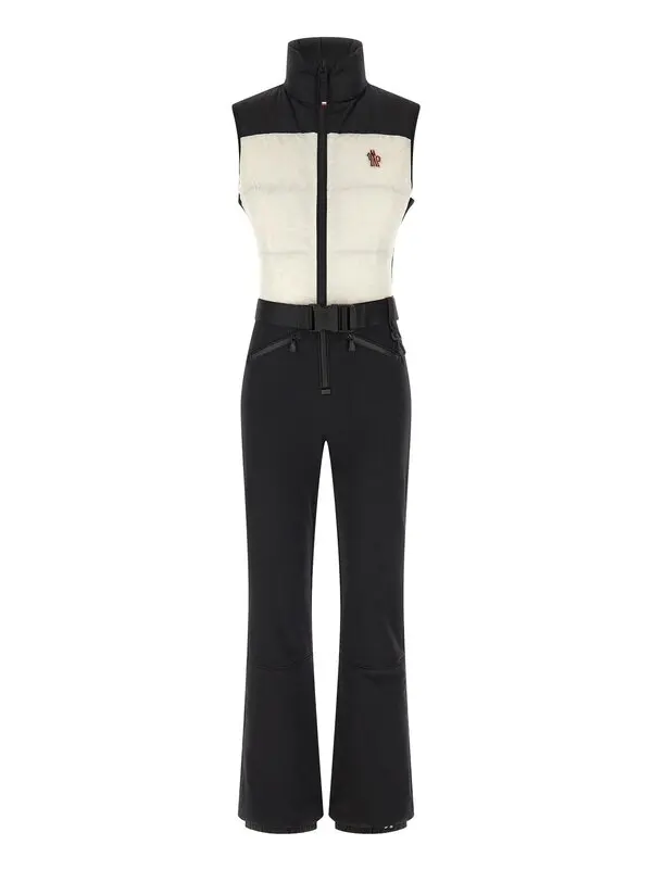 Moncler Water-resistant Look Zip Closure Coat With Detachable Belt - Black