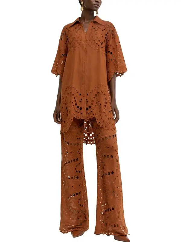 Charo Ruiz Ibiza Lace Shirt - Brown