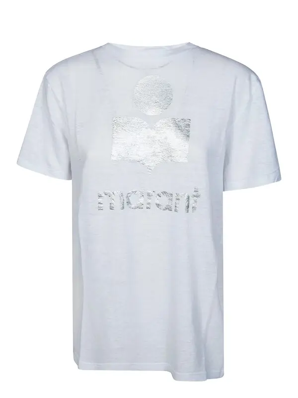 Isabel Marant Étoile Metallic Logo T-shirt - Bianco