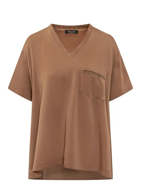 Fabiana Filippi V-neck Pocket Top - Vimini