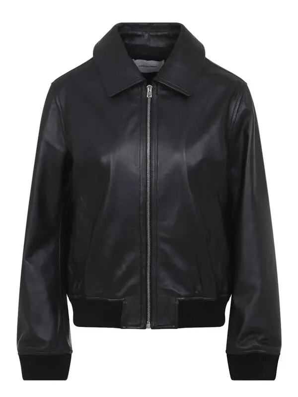 YVES SALOMON Lambskin Bomber Jacket - Black