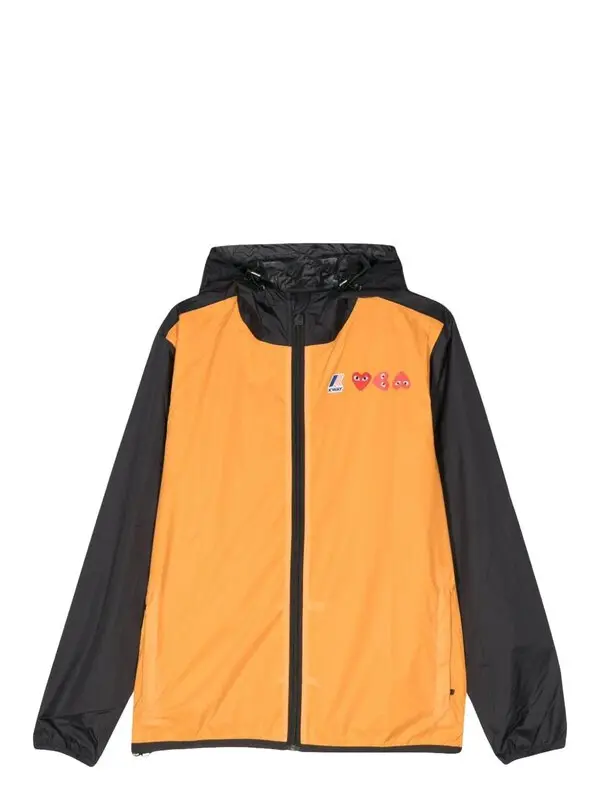 Play Comme Des Garcon Zip Up Hooded Jacket - Orangblack