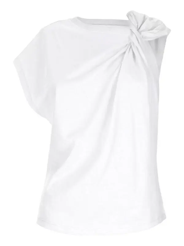 Isabel Marant Étoile Fitted Cotton Top With Knot Detailing - White