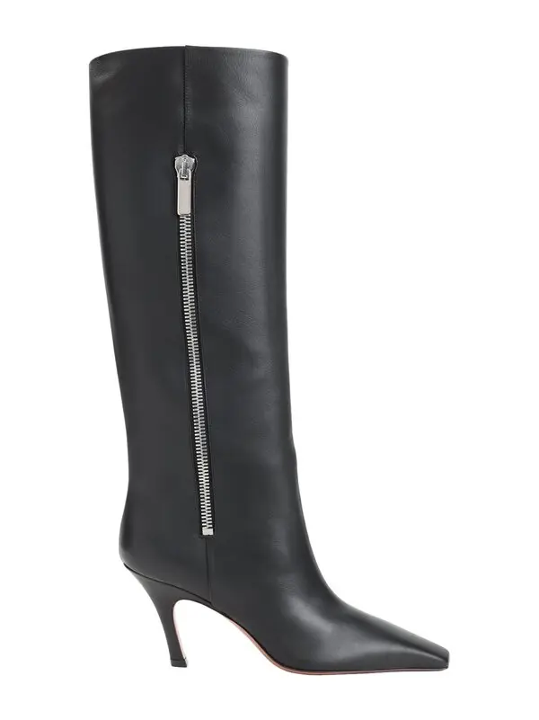 Amina Muaddi 80mm Mona Zip Up Boots - Black