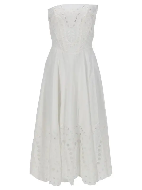 Charo Ruiz Ibiza Embroidered Cotton-blend Mini Dress - White