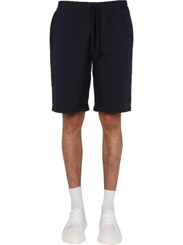 Universal Works Cotton Blend Fleece Bermuda Shorts - Blue