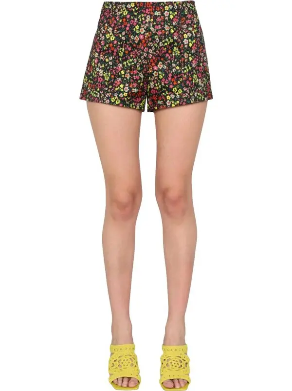 Philosophy Di Lorenzo Serafini Floral Print Cotton Mini Shorts - Multicolour