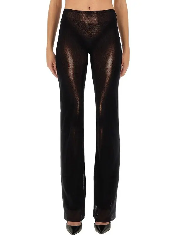 JEAN PAUL GAULTIER Trompe L'oeil Printed Mesh Straight-leg Pants - Brown