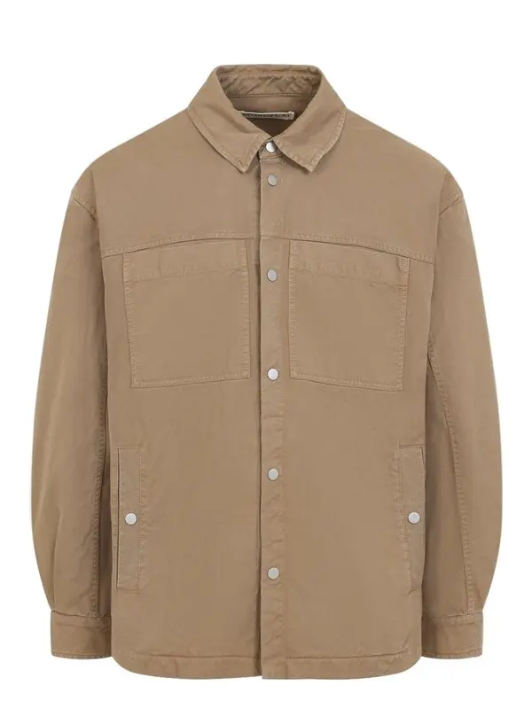 MORDECAI Flap Pocket Stripe Back Shirt - Green