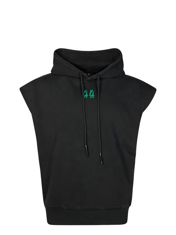 44 LABEL GROUP Hooded Sleeveless Sweatshirt - Nero