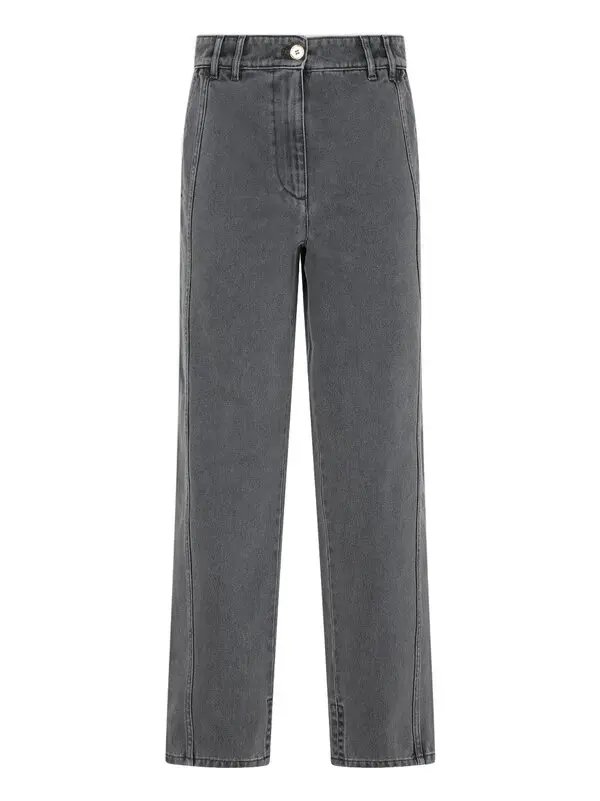 PATOU Organic Cotton Denim Cargo Trousers - Grey
