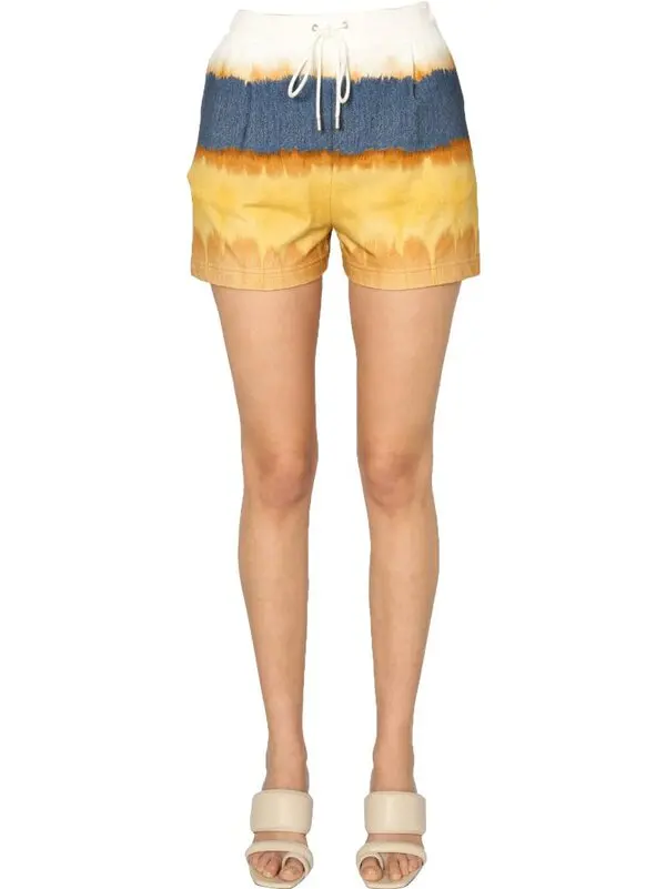 Alberta Ferretti Cotton Tie-dye Shorts - Yellow