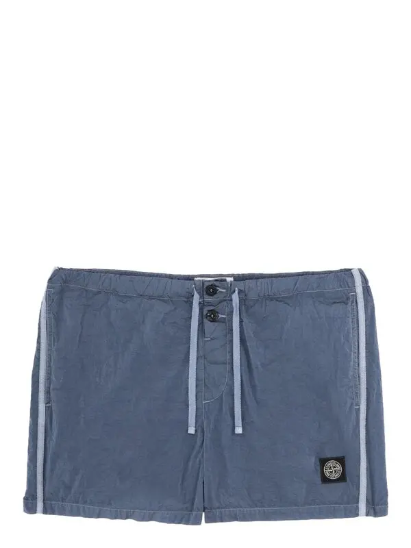 Stone Island Nylon Metal Swim Shorts With Contrast Piping - Blue