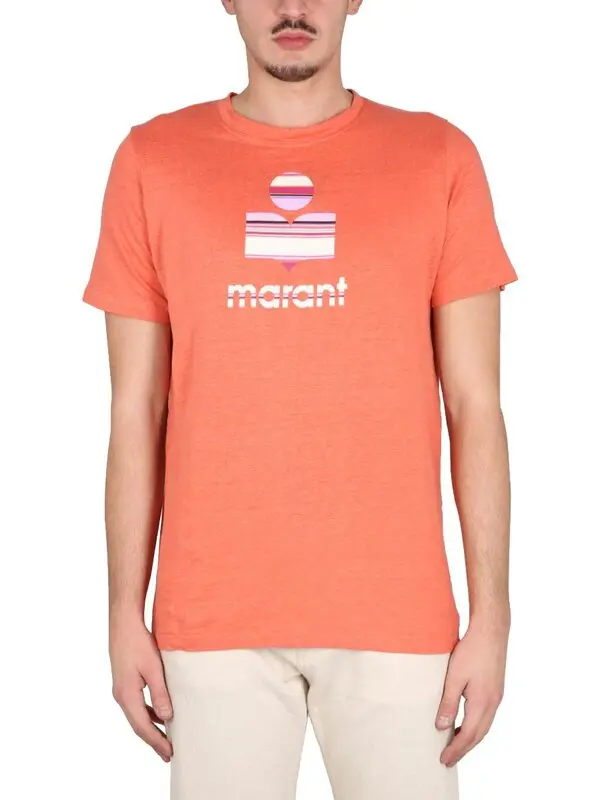 MARANT Crawling Logo Print T-shirt - Orange