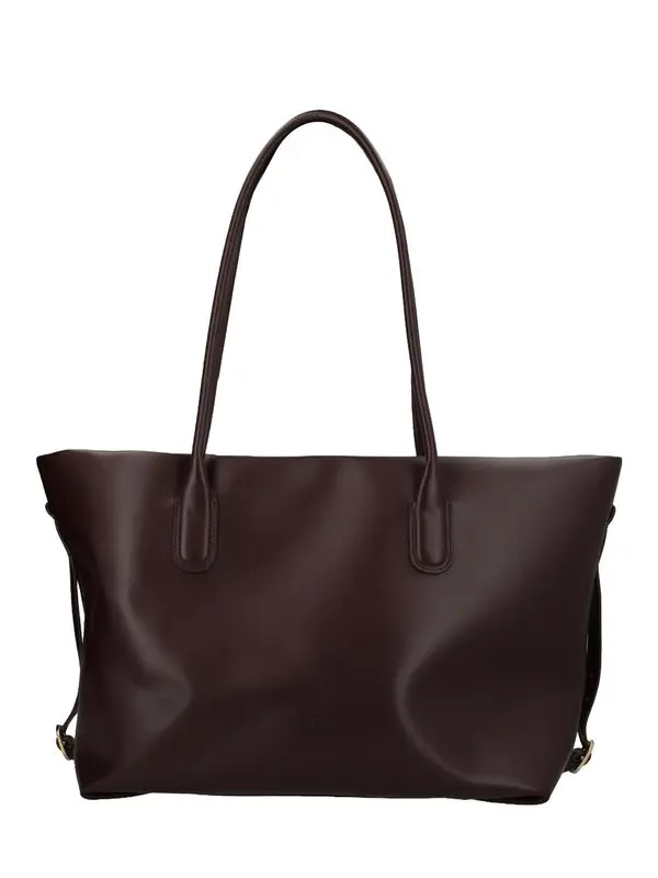 THEMOIRE Talia Trunk Small Vegan Fabric Tote - Brown