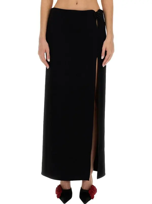 Magda Butrym Wool Slit Maxi Skirt - Black