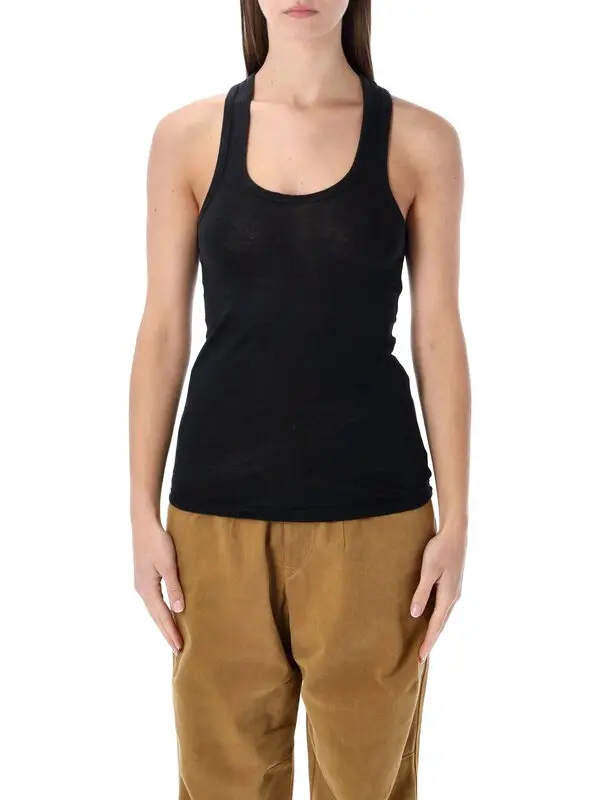 MARANT ETOILE Thea Relaxed Linen Tank Top - Black