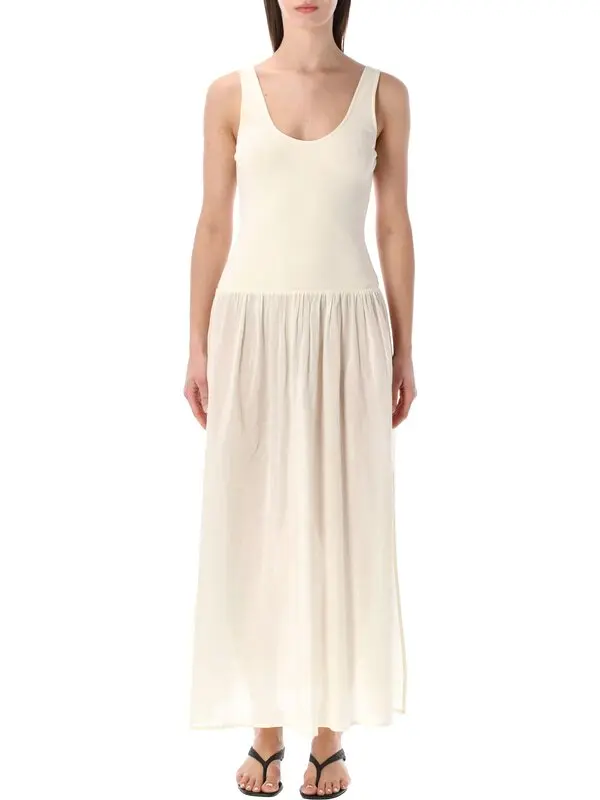 SESSUN Sleeveless Maxi Dress With Ribbed Bodice And Flowing Skirt - Fleur De Sal