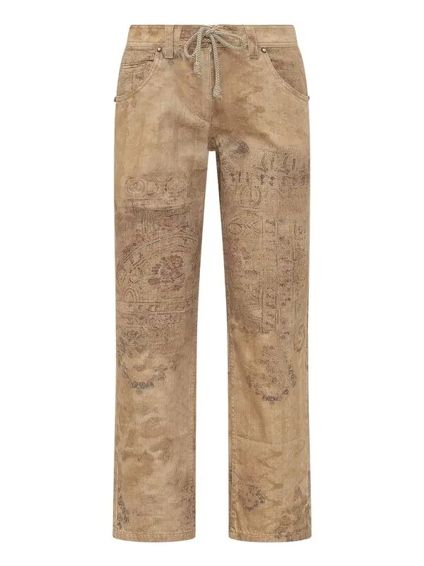 Isabel Marant Étoile Printed Drawstring Waist Trousers - Desert