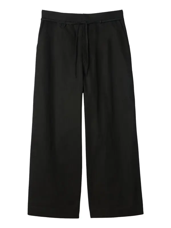 Jacquemus Sophisticated Cotton Trousers With Drawstring Waist - Black