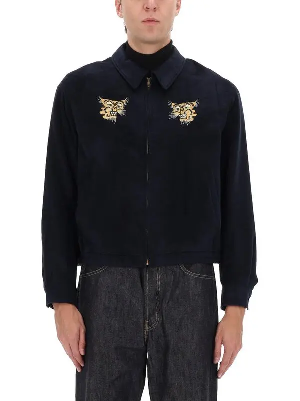 Visvim Norad Blouson Jacket With Embroidered Detail - Blue