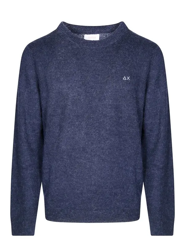 SUN 68 Alpaca Crew Neck Sweater - Blu