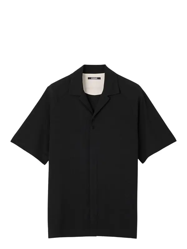 Jacquemus Elbow-length Sleeve Bowling Shirt - Black