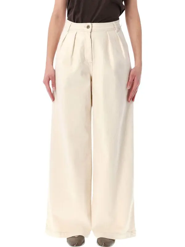 SESSUN High-waisted Wide-leg Cotton Jeans - Fleur De Sal