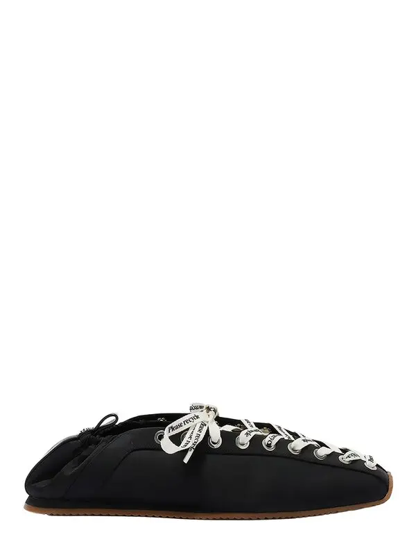 GANNI Eco-friendly Ballet Flats With Lace Fastening - Black