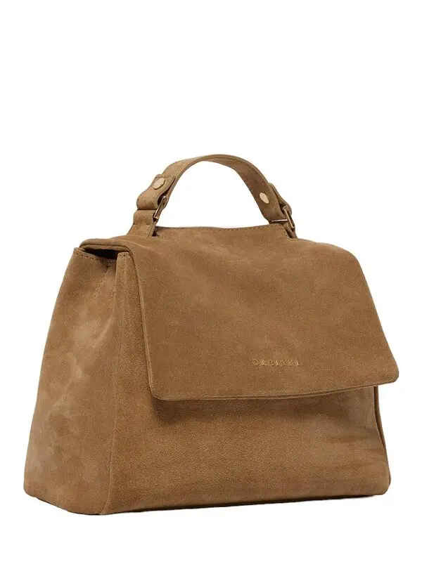 Orciani Logo Flap Tote - Marrone