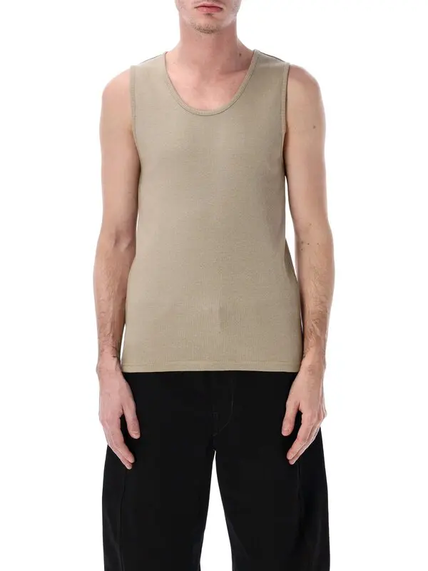 LEMAIRE Ribbed Cotton Linen Tank Top - Sage