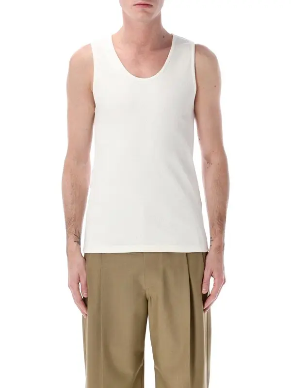 LEMAIRE Ribbed Cotton Jersey Tank Top - Milk