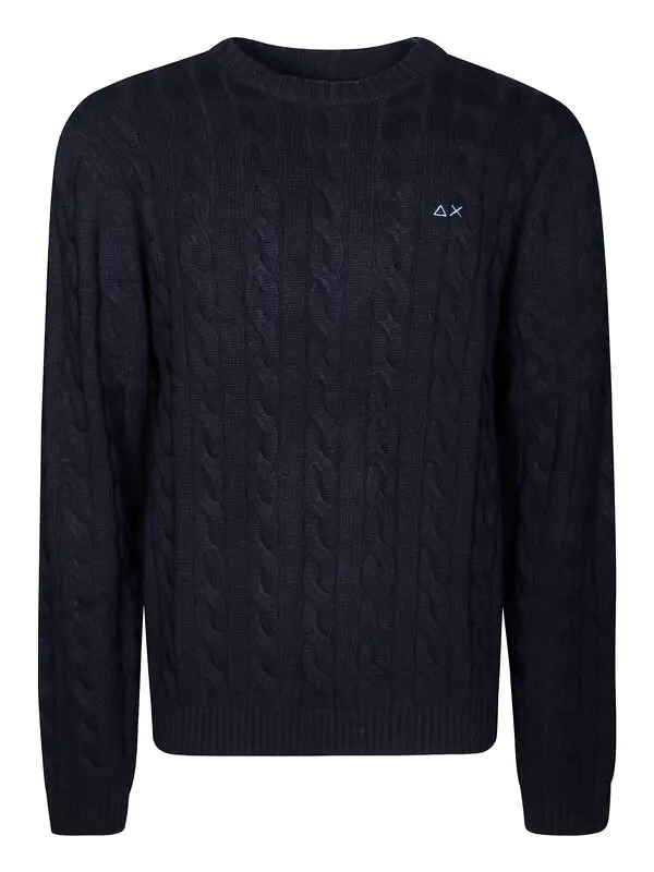 SUN 68 Textured Knit Pullover - Blu