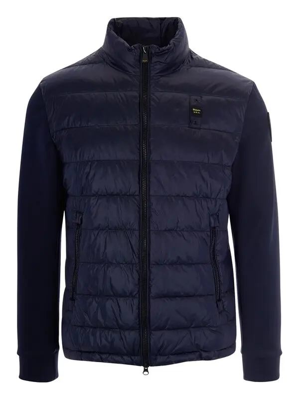 BLAUER. Quilted Zip-up Jacket - Blu