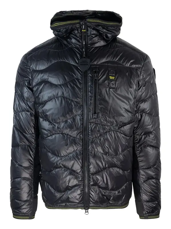 BLAUER. Hooded Quilted Zip-up Puffer Jacket - Nero