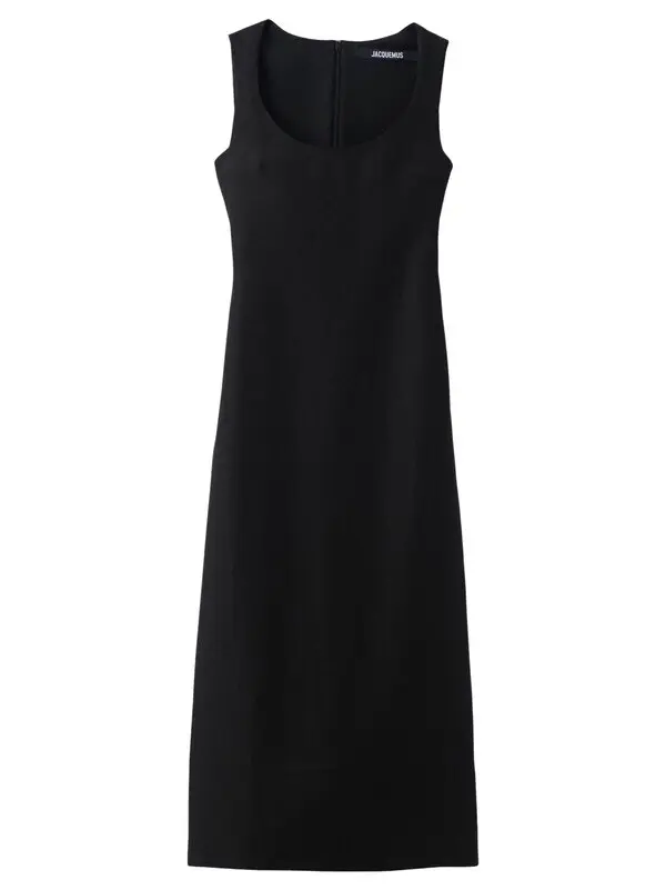 Jacquemus Linen & Viscose Blend Tablier Dress - Black