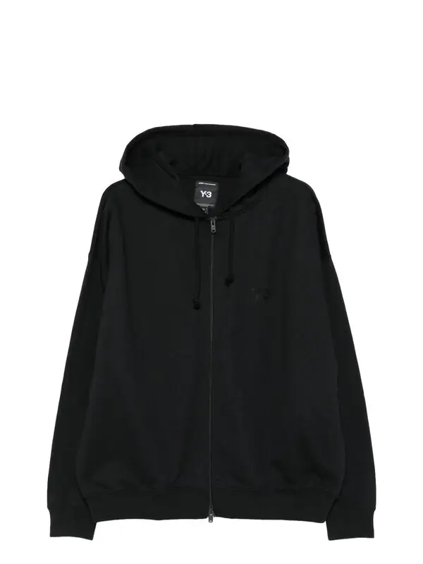 Y3 Brushed Terry Zip Hoodie - Black