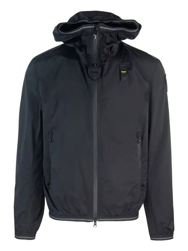 BLAUER. Zip-up Hooded Jacket - Nero