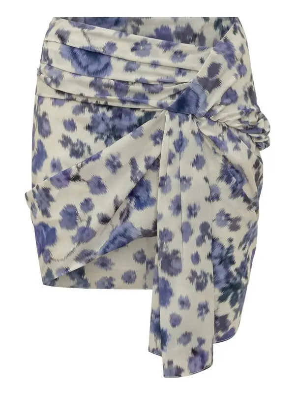 Isabel Marant Étoile Draped Floral Print Mini Skirt - Blue