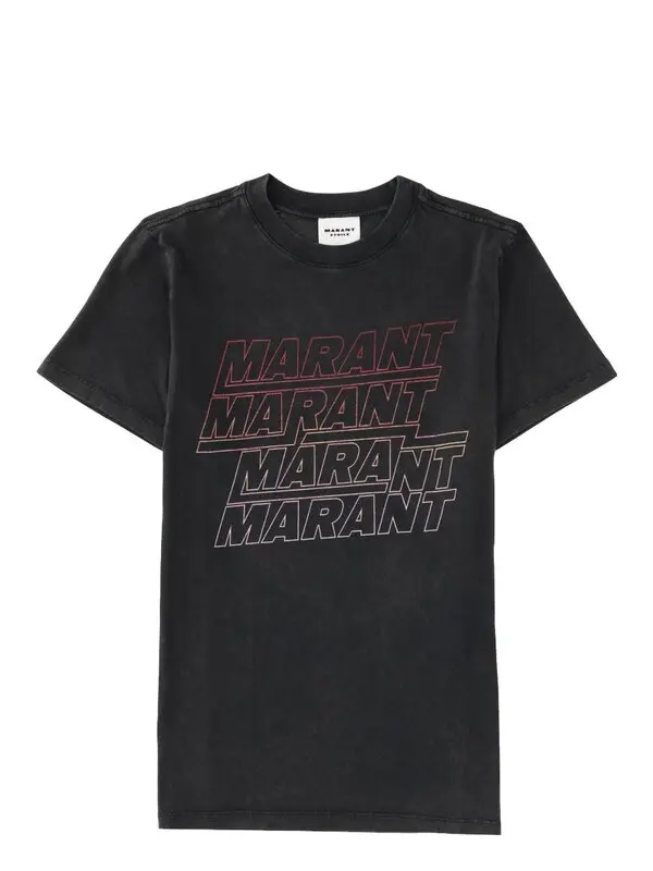 MARANT ETOILE Marant" Graphic Cotton T-shirt Dress - Black