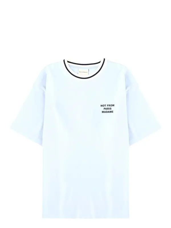 Drole De Monsieur Classic Mini Cotton T-shirt For - Azure
