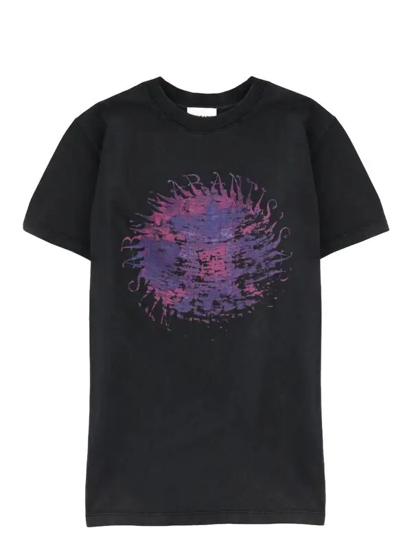 MARANT ETOILE Graphic Cotton Crewneck T-shirt - Charcoal