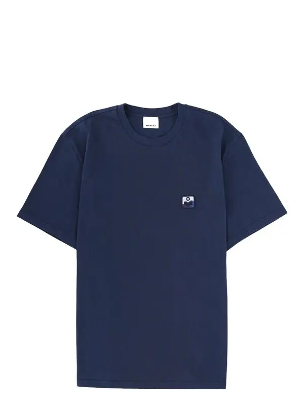 MARANT Logo Patch Cotton T-shirt - Blue
