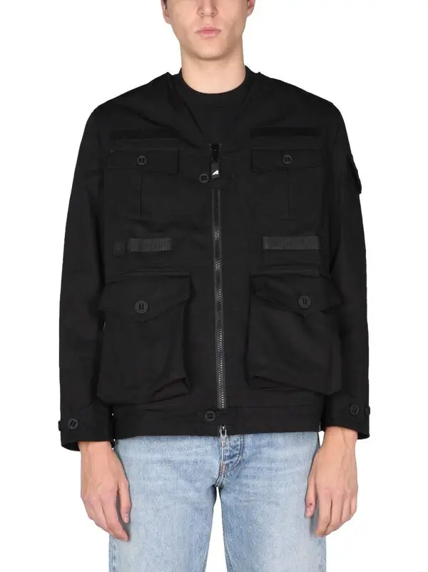 ARKAIR V-neck Zip Front Jacket - Black