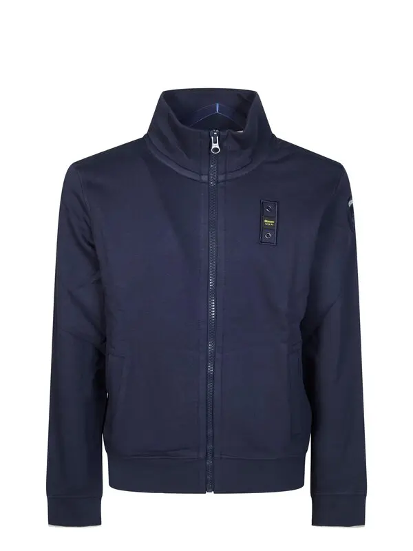 BLAUER. Full Zip Sweatshirt - Blu