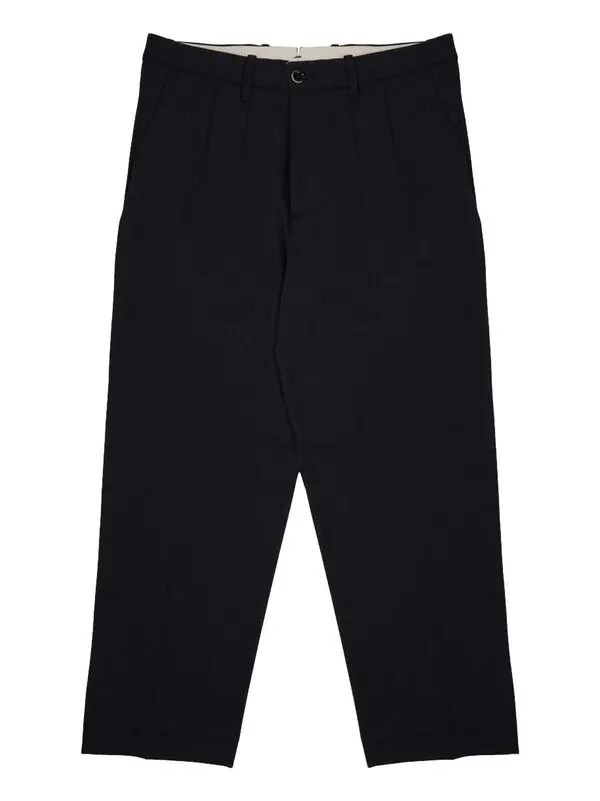 NINE:INTHE:MORNING Pleated Wool Blend Trousers - Blue