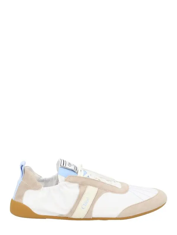 Chloé Fabric And Suede Low Top Sneakers - Azure