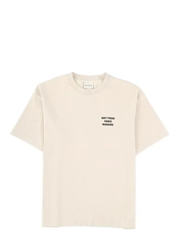 Drole De Monsieur Slogan T-shirt Regular Fit Size - Beige